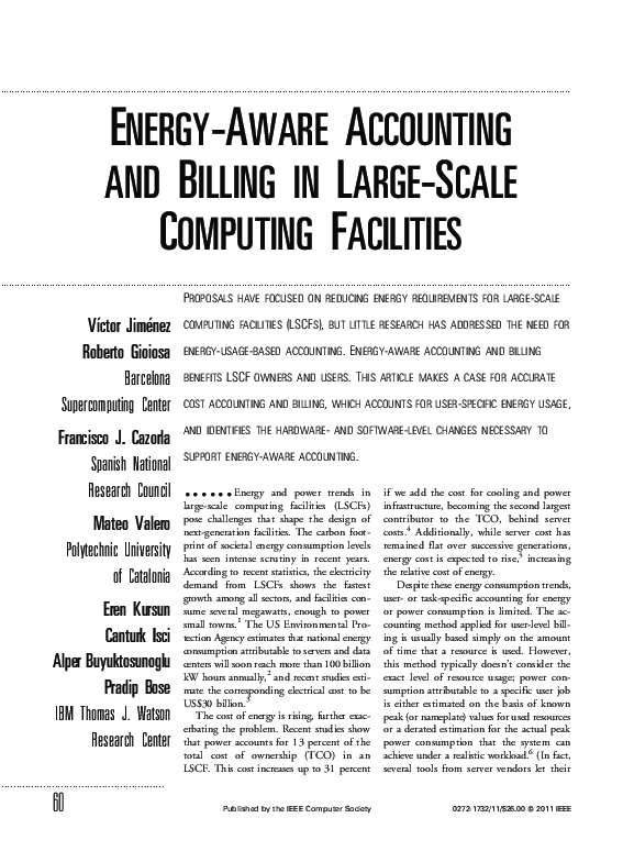 (PDF) Energy-Aware Accounting and Billing in Large-Scale Computing Facilities