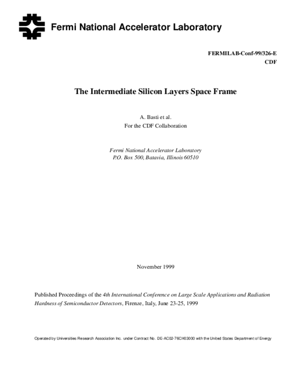 (PDF) The intermediate silicon layers space frame
