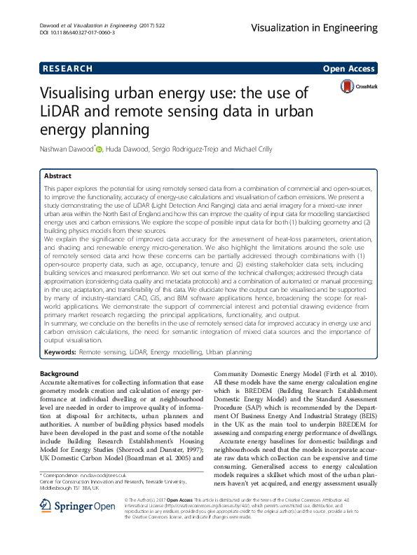 (PDF) Visualising urban energy use: the use of LiDAR and remote sensing ...