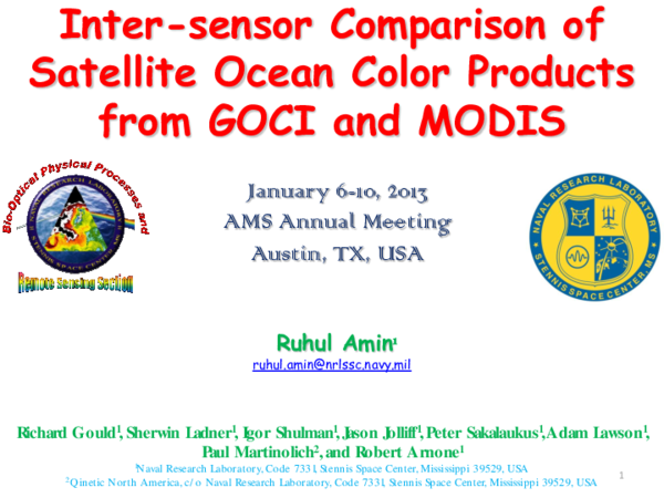(PDF) Inter-Sensor Comparison of Satellite Ocean Color Products from ...