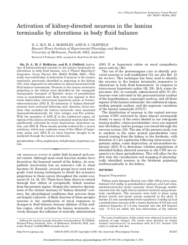 (PDF) Activation of kidney-directed neurons in the lamina terminalis by ...