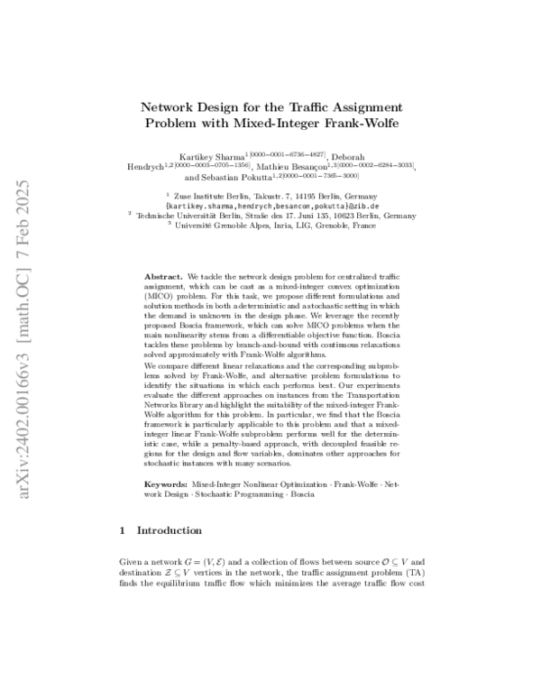 (PDF) Network Design for the Traffic Assignment Problem with Mixed ...