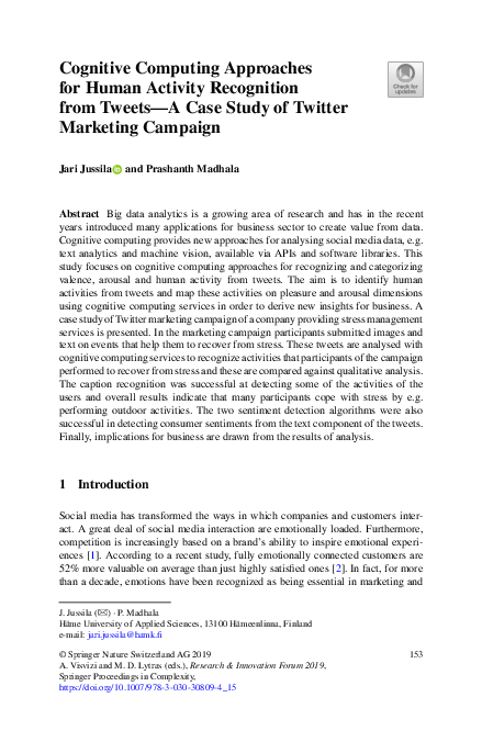 (PDF) Cognitive Computing Approaches for Human Activity Recognition from Tweets—A Case Study of ...