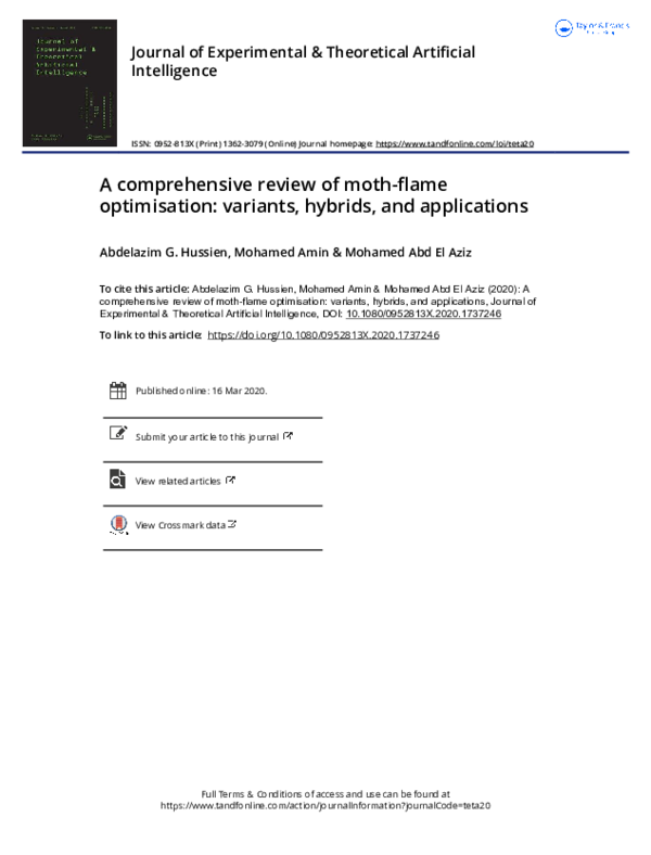 (PDF) A comprehensive review of moth-flame optimisation: variants, hybrids, and applications