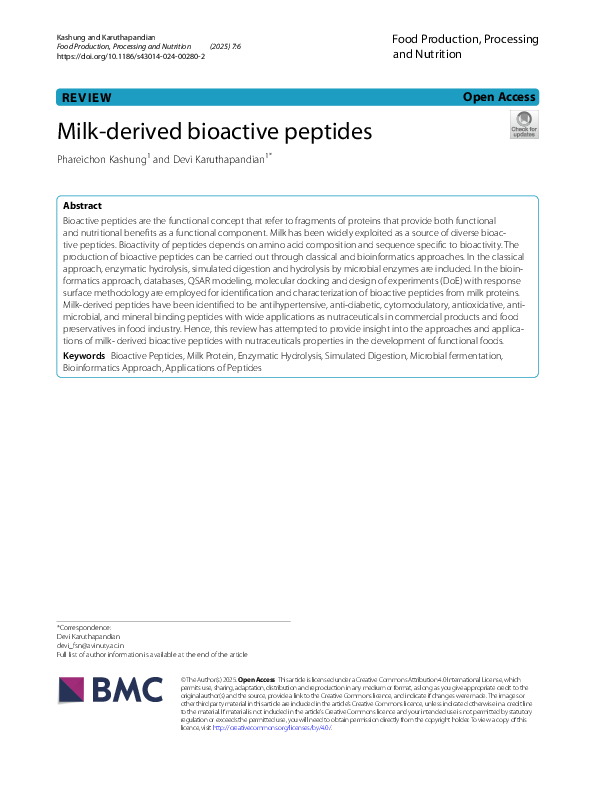 (PDF) Milk-derived bioactive peptides