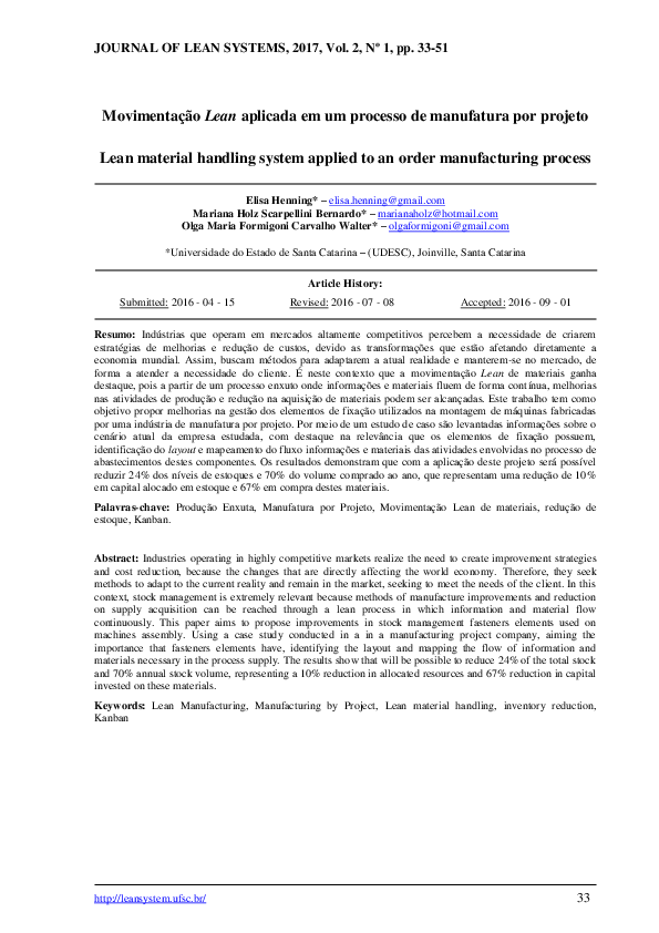 (PDF) Lean material handling system applied to an order manufacturing ...