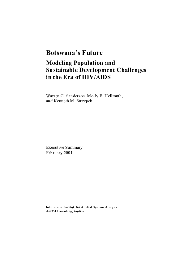 (PDF) Botswana's Future: Modeling Population and Sustainable ...