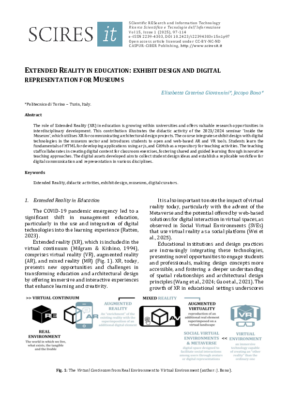 (PDF) Extended Reality in Education: Exhibit Design and Digital ...