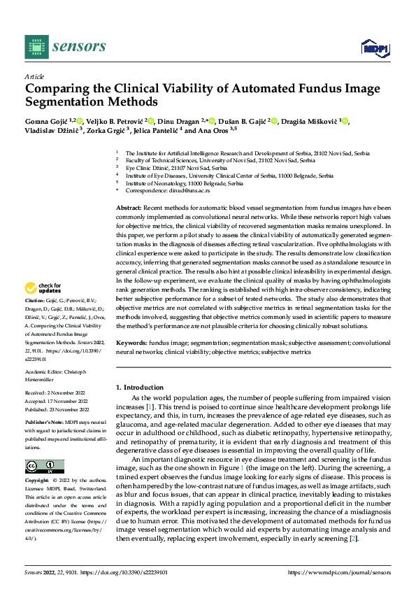 (PDF) Comparing the Clinical Viability of Automated Fundus Image ...