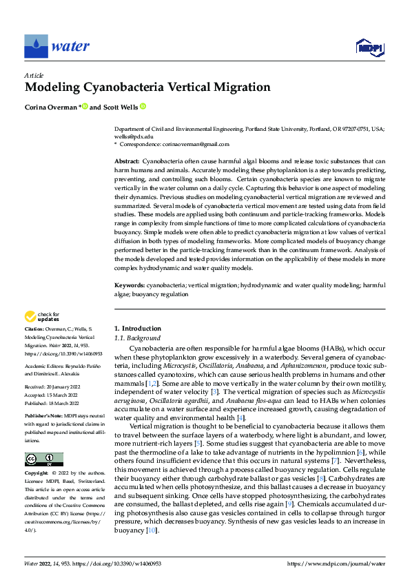 (PDF) Modeling Cyanobacteria Vertical Migration