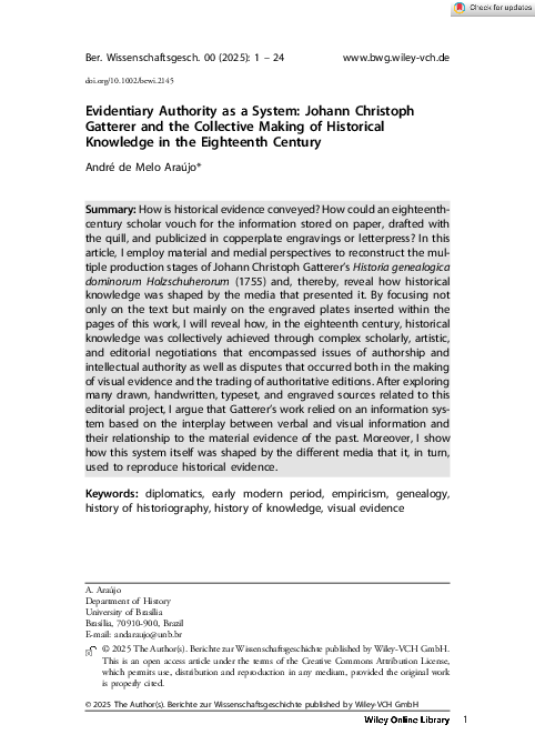 (PDF) Evidentiary Authority as a System: Johann Christoph Gatterer and ...