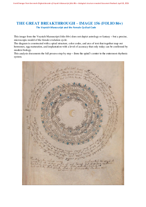 (PDF) The Biological Code in Image 156 (Folio 86v) – Voynich Manuscript ...