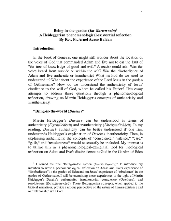 (PDF) Being-in-the-garden (Im-Garten-sein) (A Heideggerian phenomenological-existential ...