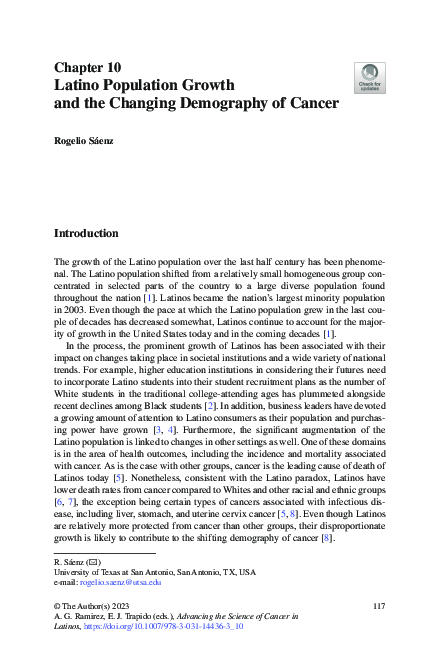 (PDF) Latino Population Growth and the Changing Demography of Cancer
