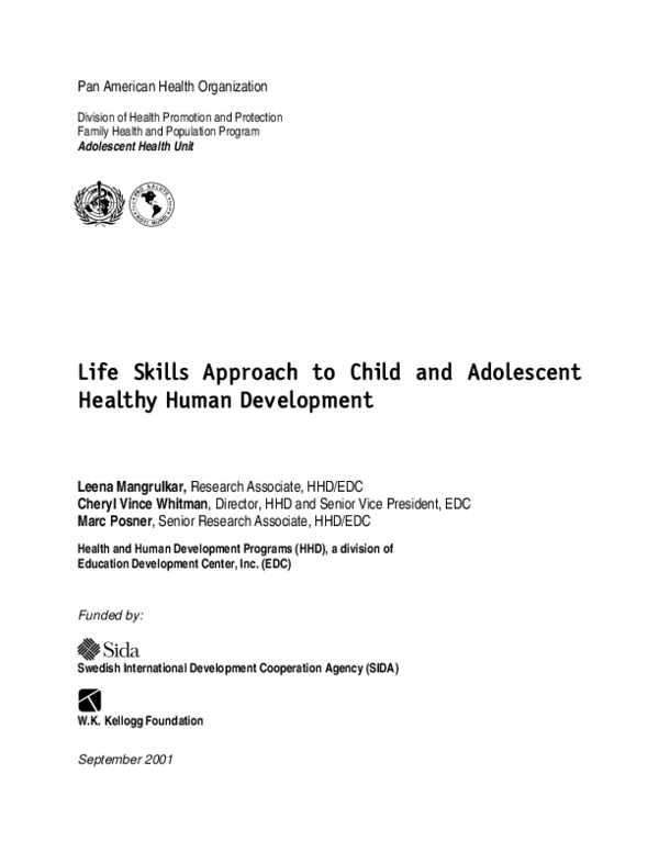 (PDF) Life Skills Approach to Child and Adolescent Health Human Development