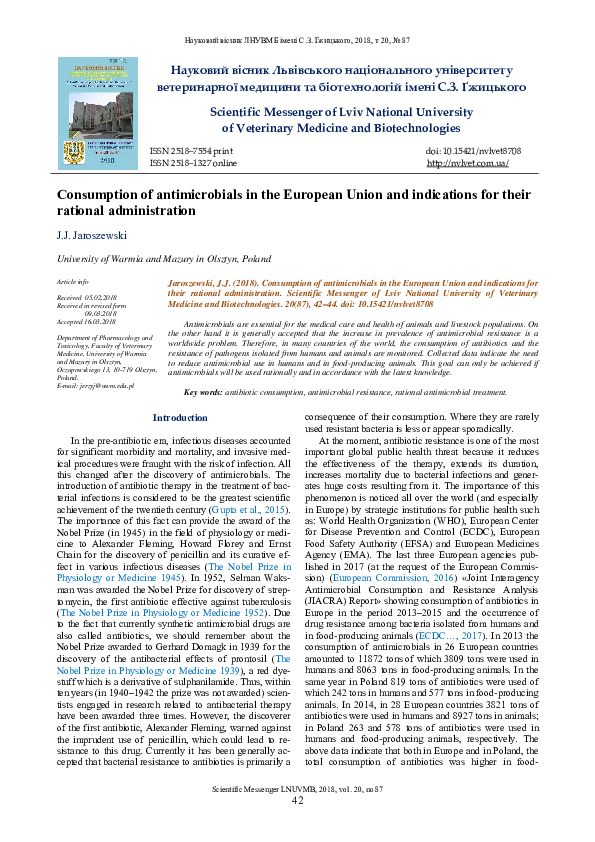 (PDF) Consumption of antimicrobials in the European Union and ...