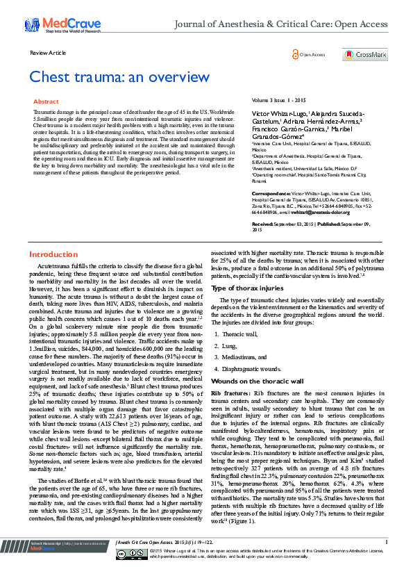(PDF) Chest Trauma: An Overview