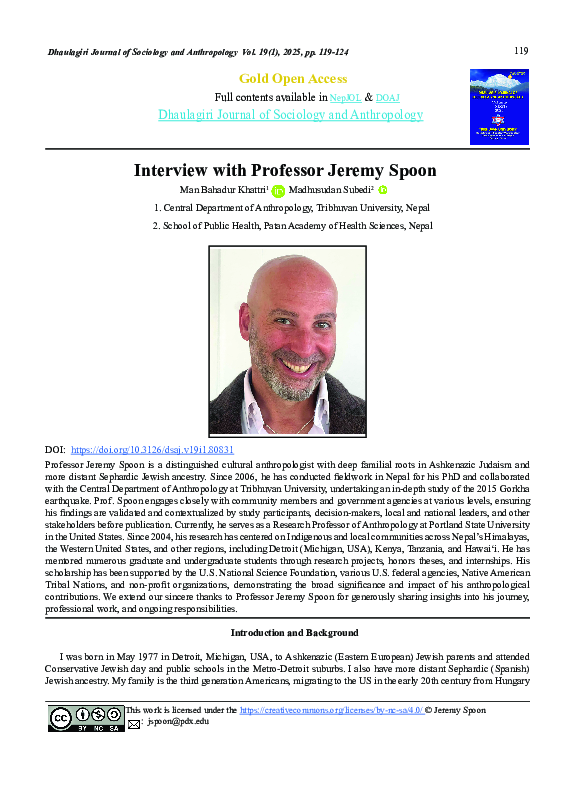 (PDF) Interview with Professor Jeremy Spoon