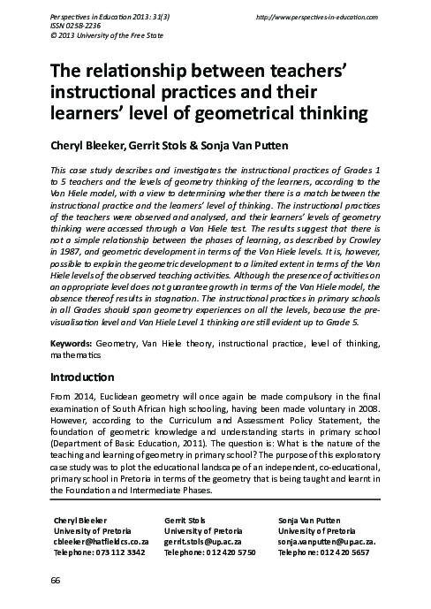 (PDF) The relationship between teachers' instructional practices and ...