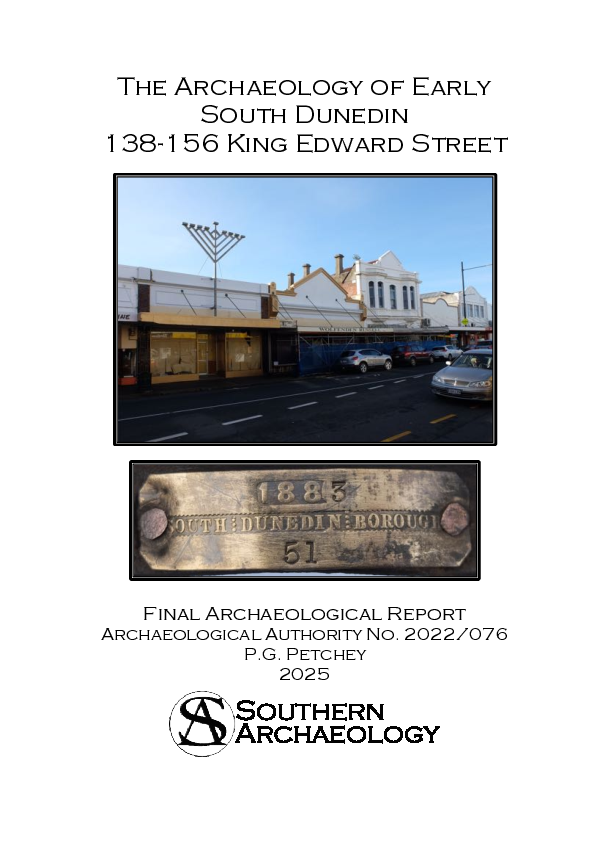 (PDF) The Archaeology of Early South Dunedin, 138-156 King Edward Street.
