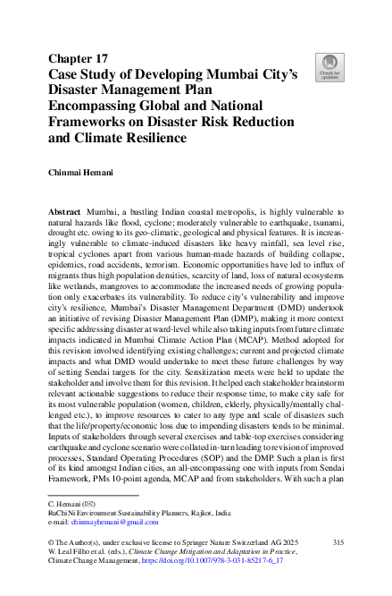 (PDF) Case Study of Developing Mumbai City's Disaster Management Plan ...