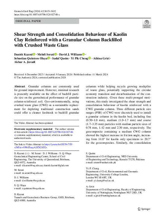 (PDF) Shear Strength and Consolidation Behaviour of Kaolin Clay ...