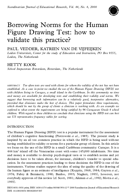 (PDF) Borrowing Norms for the Human Figure Drawing Test: How to ...