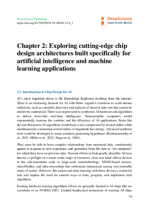 (PDF) Exploring cutting-edge chip design architectures built specifically for artificial ...