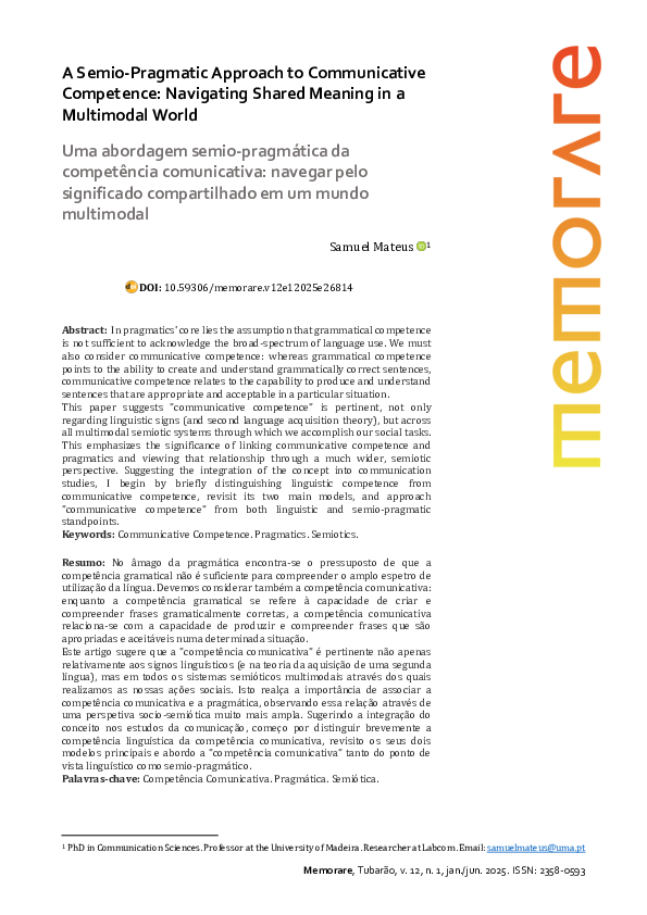 (PDF) A Semio-Pragmatic Approach to Communicative Competence ...