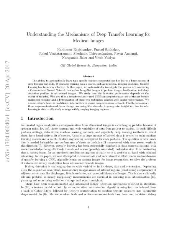 (PDF) Understanding the Mechanisms of Deep Transfer Learning for ...