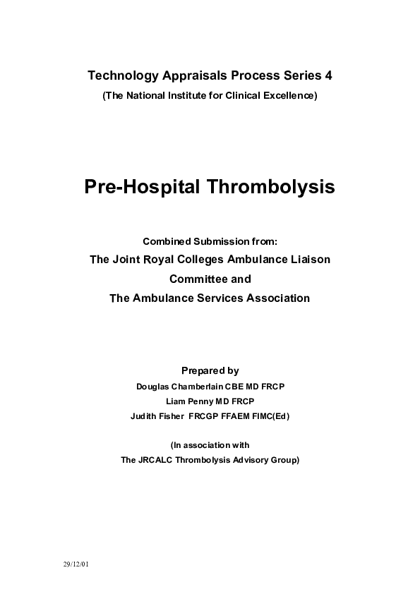 (PDF) Pre-Hospital Thrombolysis