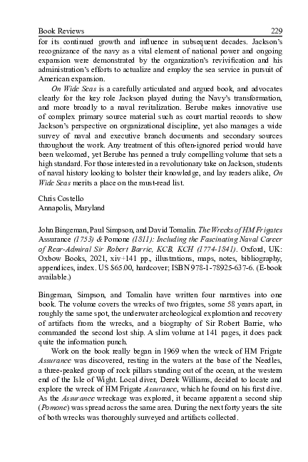 (PDF) John Bingeman, Paul Simpson, and David Tomalin, The Wrecks of HM ...