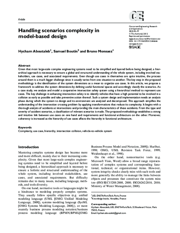 (PDF) Handling scenarios complexity in model-based design