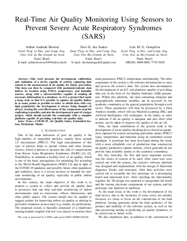 (PDF) Real-Time Air Quality Monitoring Using Sensors to Prevent Severe ...