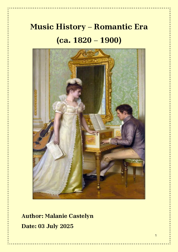 (PDF) Music History -Romantic Era