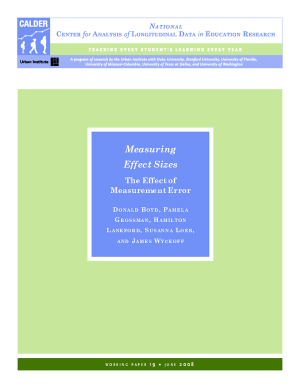 (PDF) Measuring effect sizes: The effect of measurement error