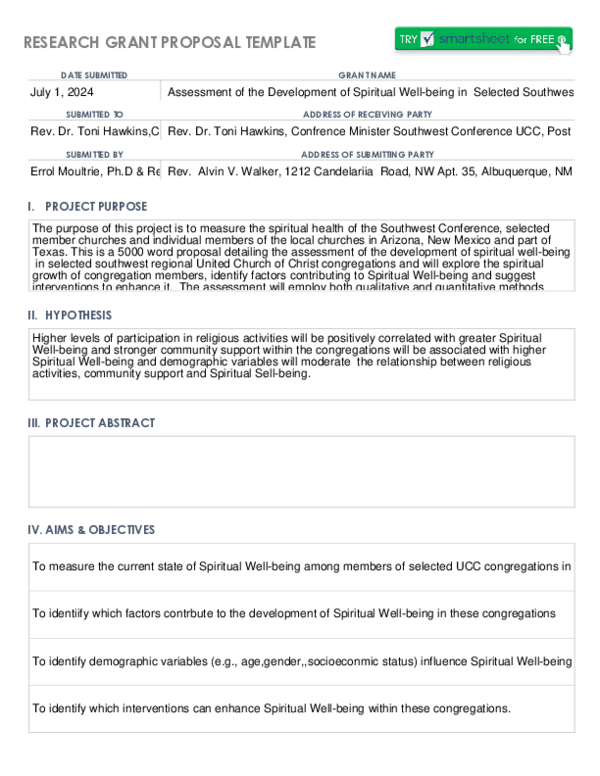 (PDF) RESEARCH GRANT PROPOSAL TEMPLATE