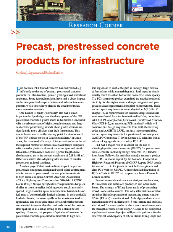 (PDF) Precast, prestressed concrete products for infrastructure