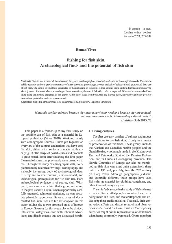 (PDF) Fishing for Fish Skin. Archaeological Finds and Potential of Fish ...