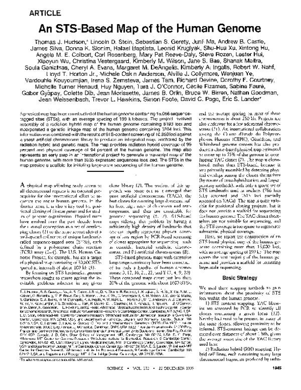 (PDF) An STS-Based Map of the Human Genome