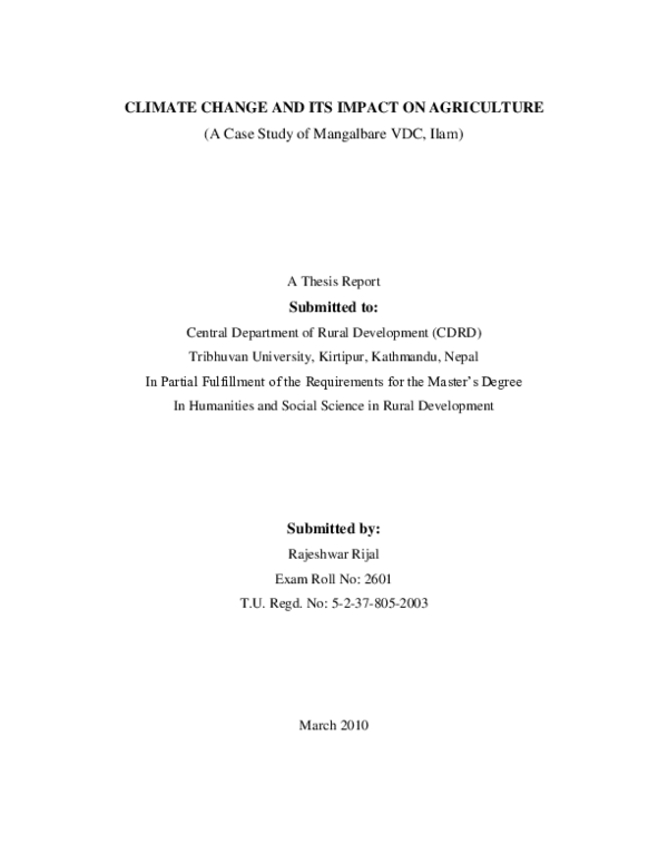 (PDF) Climate Change and its Impact on Agriculture (A Case Study of ...