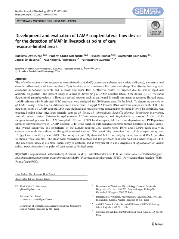 (PDF) Development and evaluation of LAMP-coupled lateral flow device ...
