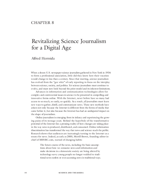 (PDF) Revitalizing Science Journalism for a Digital Age