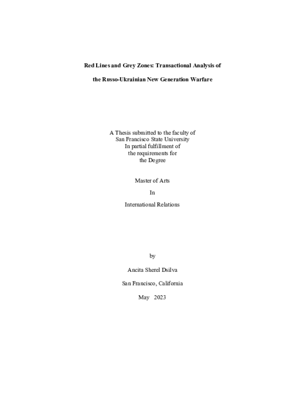 (PDF) Red Lines and Grey Zones: Transactional Analysis of the Russo ...