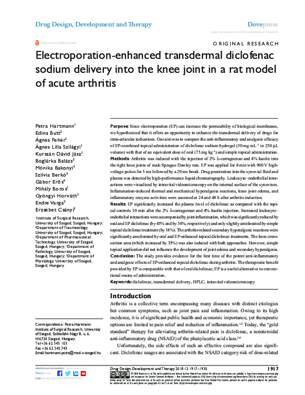 (PDF) Electroporation-enhanced transdermal diclofenac sodium delivery ...