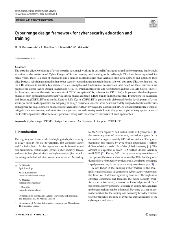 (PDF) Cyber range design framework for cyber security education and ...