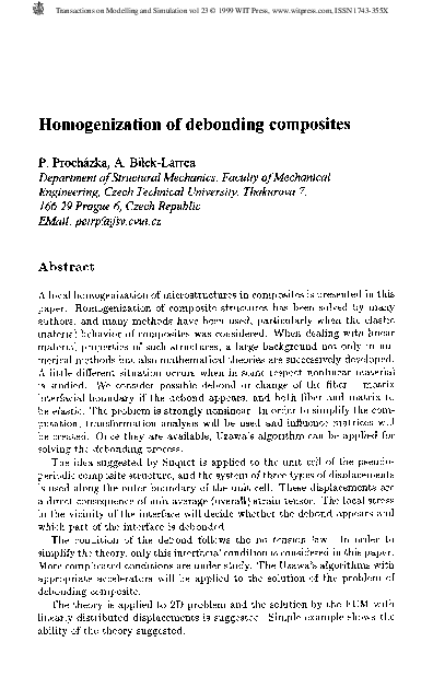 (PDF) Homogenization Of Debonding Composites