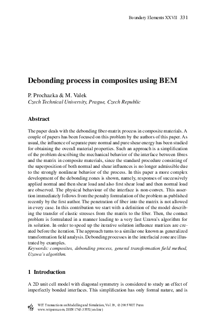 (PDF) Debonding Process In Composites Using BEM