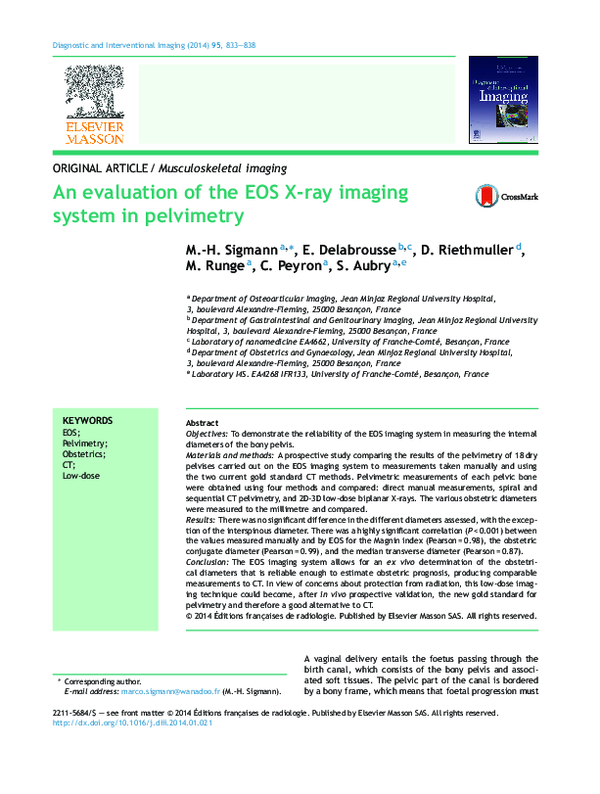 (PDF) An evaluation of the EOS X-ray imaging system in pelvimetry