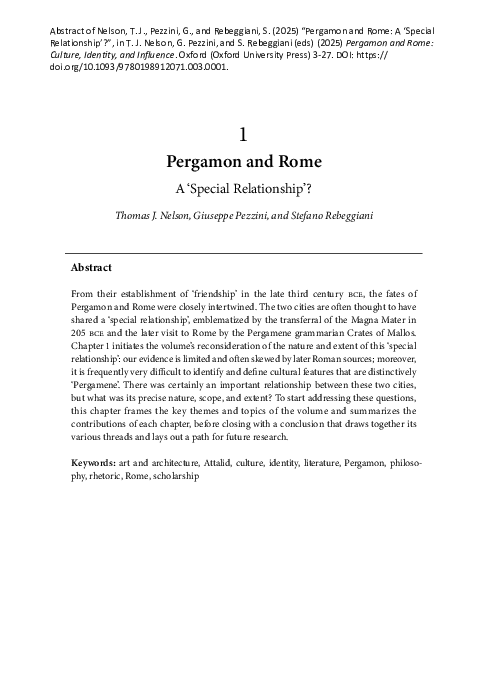 (PDF) Pergamon and Rome: A ‘Special Relationship’?